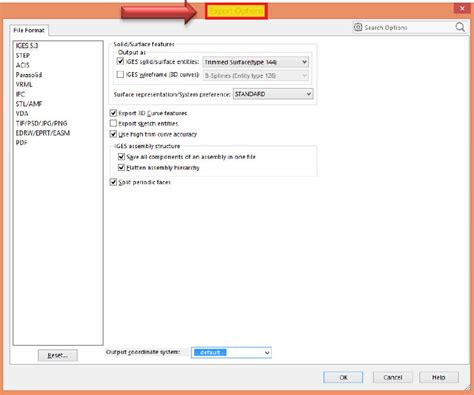 System Options For Interoperability SOLIDWORKS
