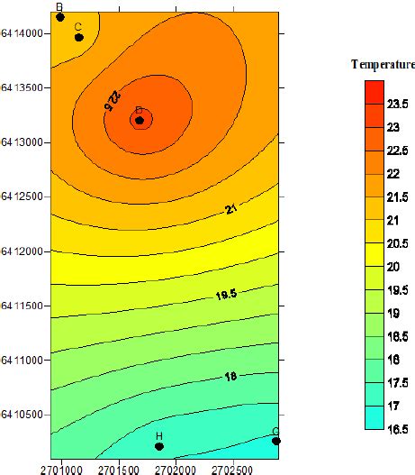 Isotherm Map Of The Surveyed Bore Location And Their Respective Download Scientific Diagram