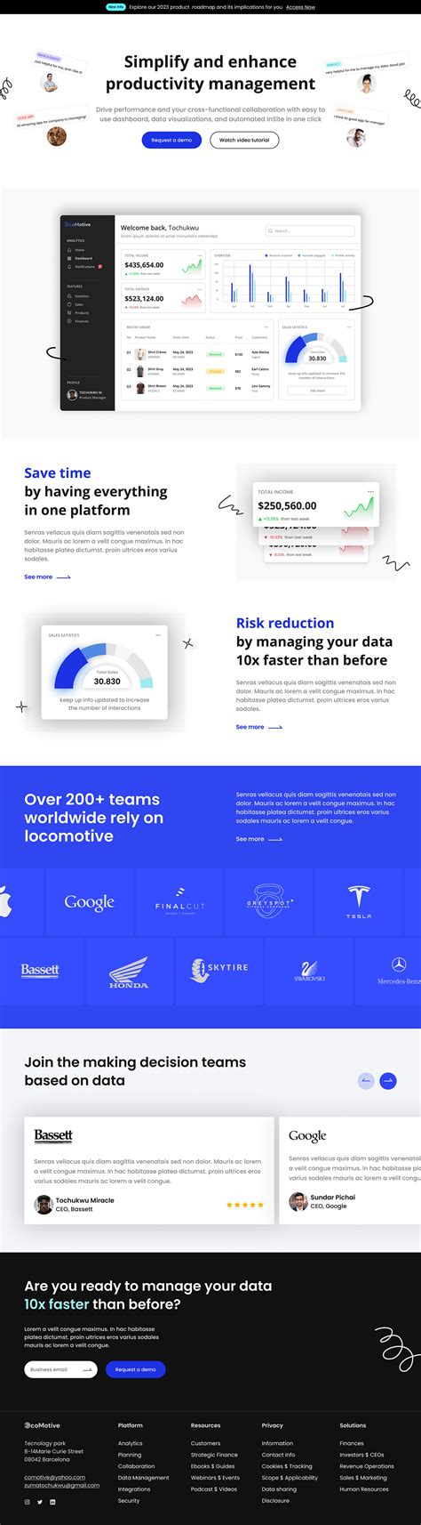 Web Landing Page Dashboard Behance