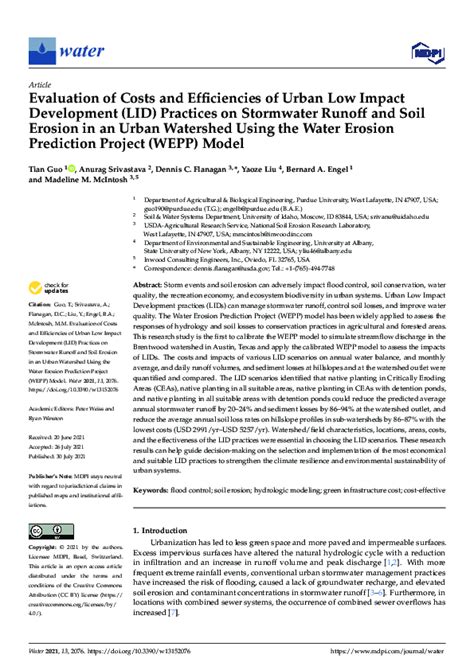 Pdf Evaluation Of Costs And Efficiencies Of Urban Low Impact Development Lid Practices On