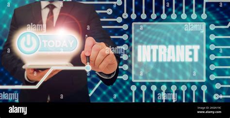 Écriture Affichage De Texte Intranet Word écrit Sur Un Réseau De Communication Local Ou