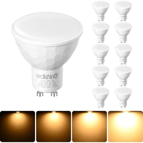 Ampoules Led Spot Culot Gu Dimmable W Quivalent W Lm Blanc Chaud K Larges