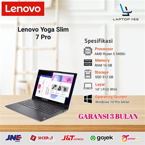 Jual Laptop Lenovo Yoga Slim 7 Pro AMD Ryzen 5 RAM 16 GB SSD 512 GB Super Ngebut Shopee Indonesia