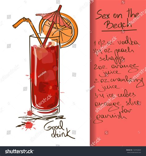 Illustration Hand Drawn Sex On Beach Stock Vector Royalty Free