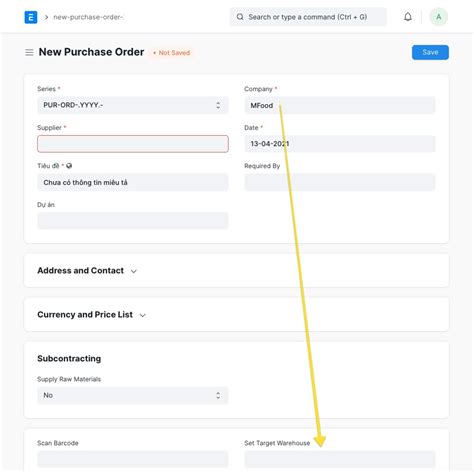 Purchase Order Set Target Warehouse Dont Find The Company Which Users Selected · Issue 25307