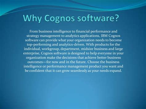 Cognos Crm Presentation Ppt