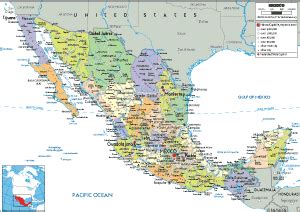 Physical Map Of Mexico