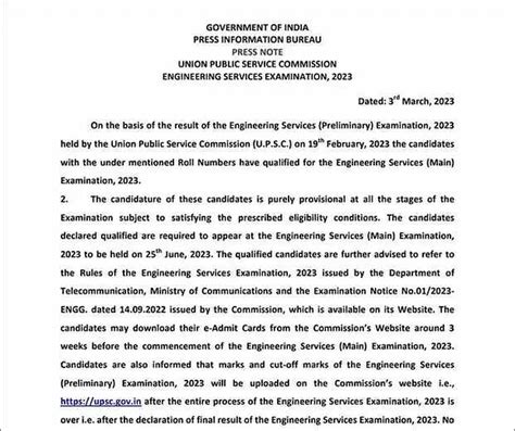 UPSC IES Result 2024 Out ESE Mains Scorecard Upsc Gov In