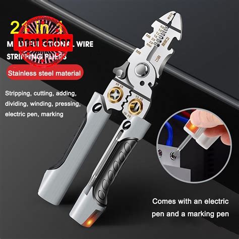 New 21 In 1 Multipurpose Cutting Plier Electrical Measurement Stripper Stripping Wire Wire W7l2