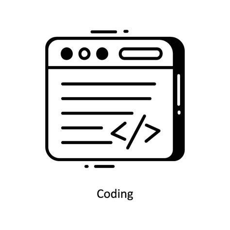 Coding Doodle Icon Design Illustration Startup Symbol On White