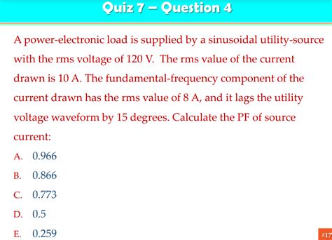 Solved Quiz 7 Question 4 A Power Electronic Load Is