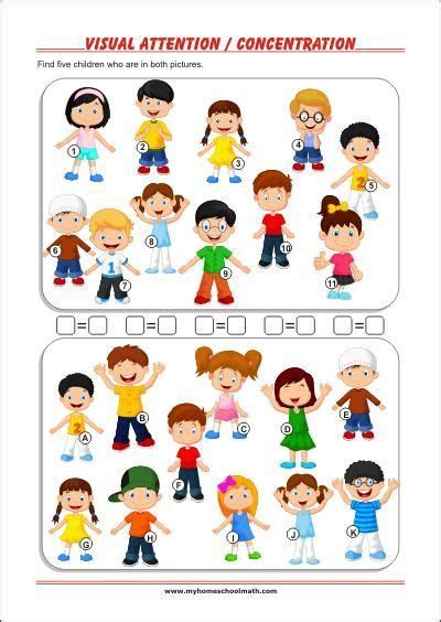 Who Is On Both Pictures Worksheets To Improve Visual Attention Foc Visual Perceptual