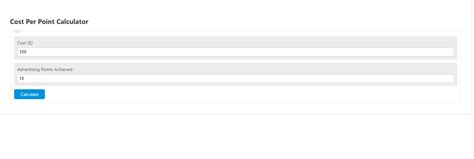 Cost Per Point Calculator Calculator Academy