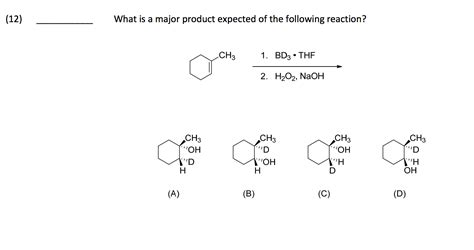 Solved What Is A Major Product Expected Of The