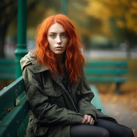 Premium Photo Vibrant Redhead Illustration Beautiful Woman Model With Striking Red Hair In