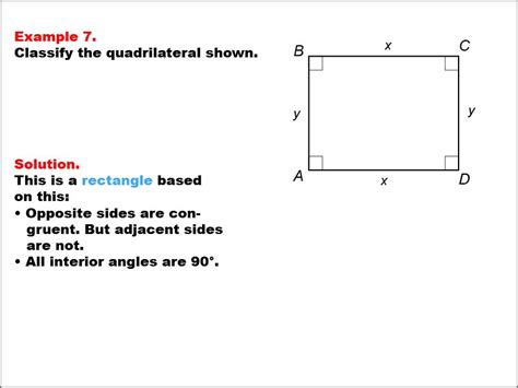Math Example Polygons Quadrilateral Classification Example 7