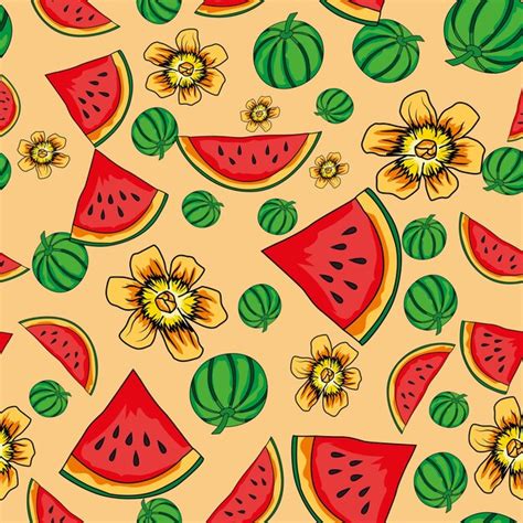 Premium Vector Seamless Watermelon Slice Pattern Vector Illustration
