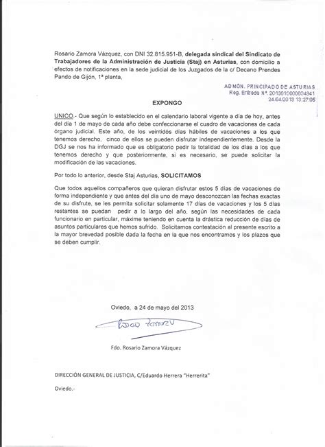 Modelo Solicitud Vacaciones Carta Solicitud De Vacaciones Modelo De