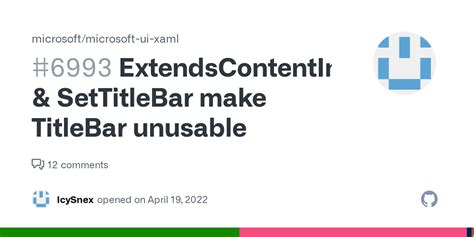 ExtendsContentIntoTitleBar SetTitleBar Make TitleBar Unusable Issue Microsoft