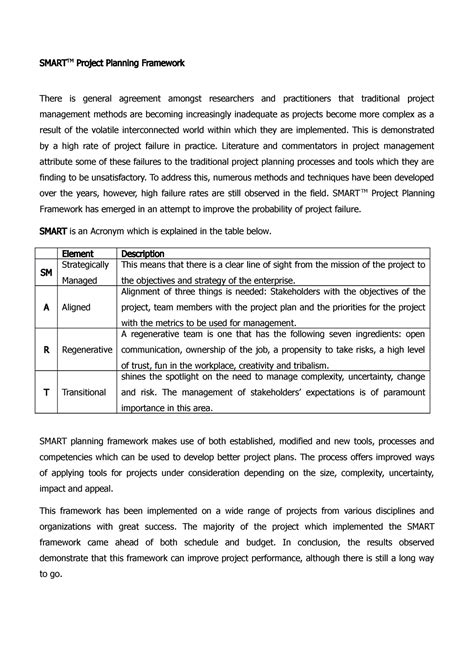 Smart Blog Smarttm Project Planning Framework There Is General