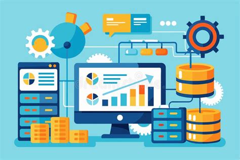 An Office Workspace Showcases Automation In Database Analysis With Colorful Statistical Reports
