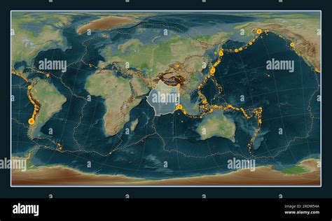 Indian Tectonic Plate On The Wiki Style Elevation Map In The Patterson Cylindrical Oblique