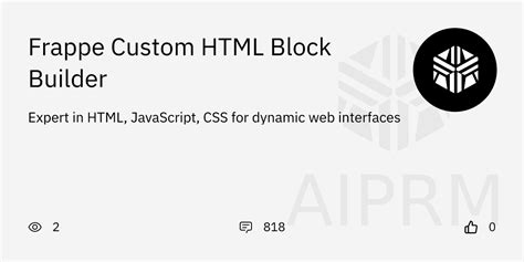 Gpt Frappe Custom Html Block Builder Aiprm For Chatgpt
