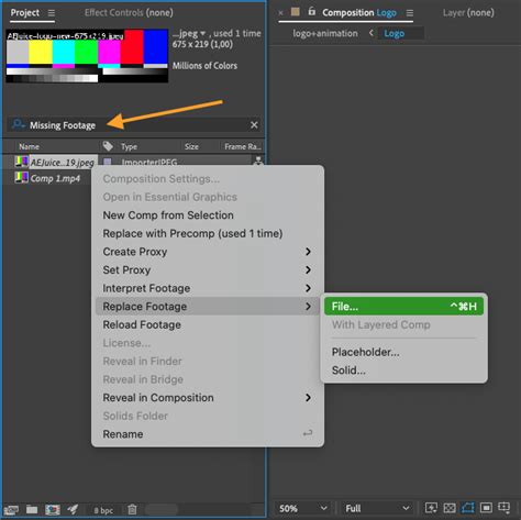 How To Relink Files In After Effects