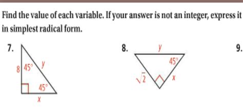 Solved Find The Value Of Each Variable If Your Answer Is