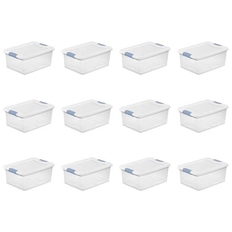 Sterilite Plastic Clear Stackable Latching Storage Box Container