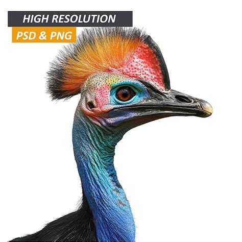 Cassowary Head Closeup Premium Ai Generated Psd
