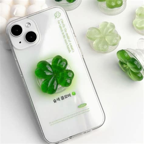 나인틴프라이데이 갤럭시 S25 🔥 클로버 네잎클로버 심플 입체 투명 그립톡 스마트톡 젤리 케이스 폰케이스 아이폰케이스 갤럭시케이스 핸드폰케이스 아이폰 15 14 13 프로