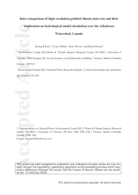 Pdf Inter Comparison Of High Resolution Gridded Climate Data Sets And