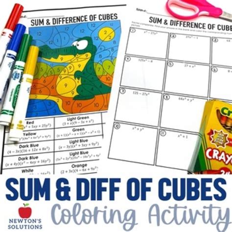 Factoring Sum And Difference Of Cubes Color By Number Activity Tpt