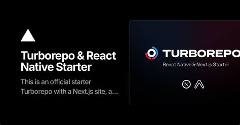 Turborepo And React Native Starter Vercel