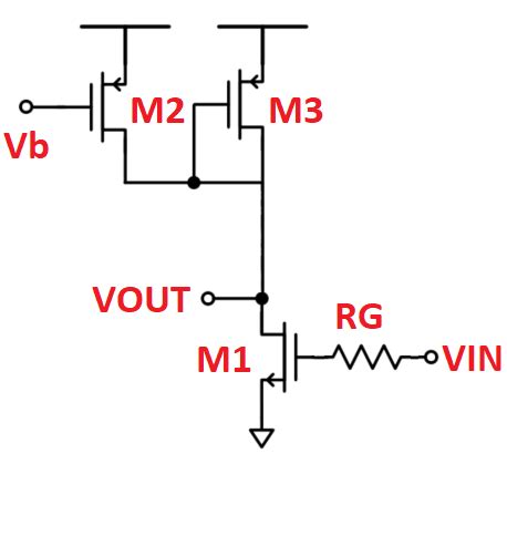amplifier output noise of mosfet with parallel current source