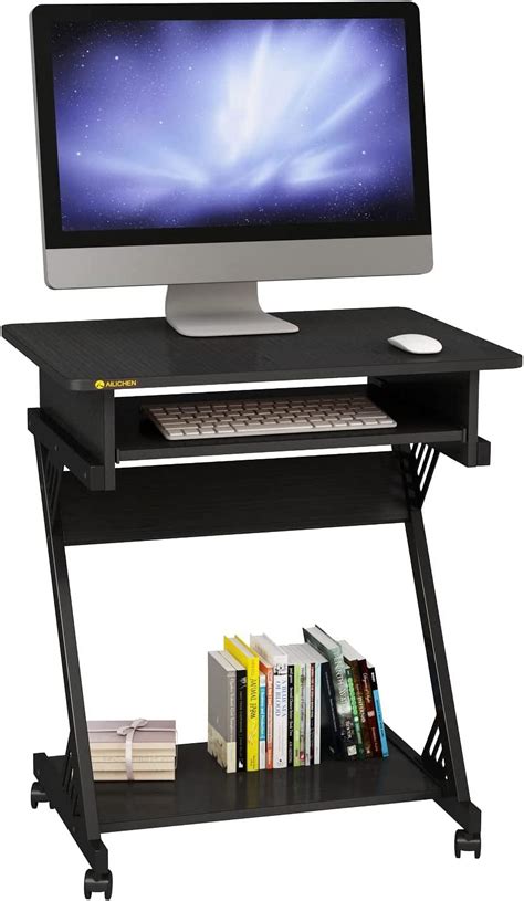 Computer Desk With Keyboard Tray 23 6 Inch Rolling Small Desk With