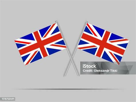 영국과 북아일랜드 국기 지구 지구지구와 두 깃대에 영국 국기 블루 오션과 녹색 아메리카 아프리카와 아시아 대륙 원래 색상과 비율 벡터 일러스트레이션 국가 세트 국가 관광