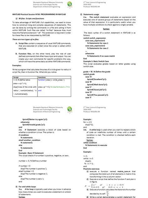 Programming In Matlab Pdf Matlab Software Development