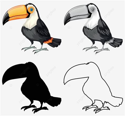 Silhouettecolor And Outline Version Art Picture Vector Vector Art