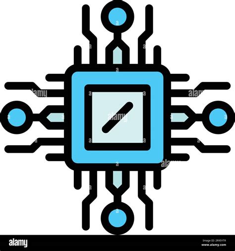 Laptop Microchip Icon Outline Laptop Microchip Vector Icon For Web