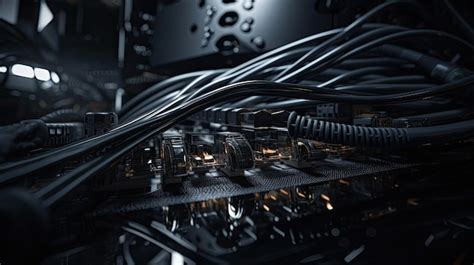 Premium Ai Image Network Cables Connected To Switch Technology