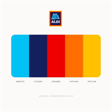 Aldi Colour Palette Vintage Colour Palette Flat Color Palette Logo