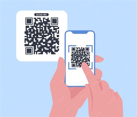 Premium Vector Qr Code Scan With Smartphone In A Hand Barcode For Payment E Wallet Cashless