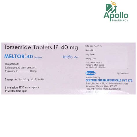 Meltor 40mg Tablet Price Uses Side Effects Composition Apollo Pharmacy
