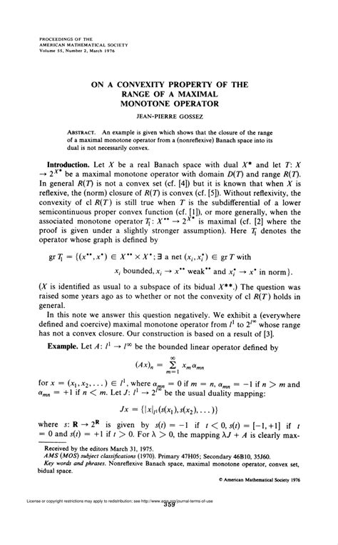 Pdf On A Convexity Property Of The Range Of A Maximal Monotone Operator