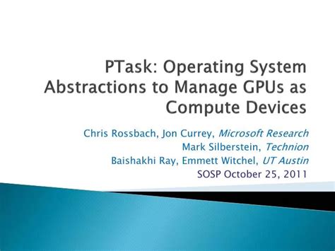 ppt ptask operating system abstractions to manage gpus as compute