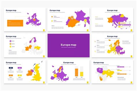 Инфографика карт Европы Шаблон Powerpoint Шаблоны презентаций Включая карты и творческий