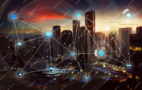 Premium Photo Smart City And Wireless Communication Network Abstract Image Visual Internet Of