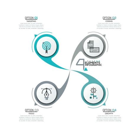 Infographic Template 4 Linked Circles With Title Vector Image